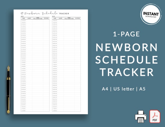 Printable Baby Schedule Tracker Newborn Schedule Tracker | Etsy UK