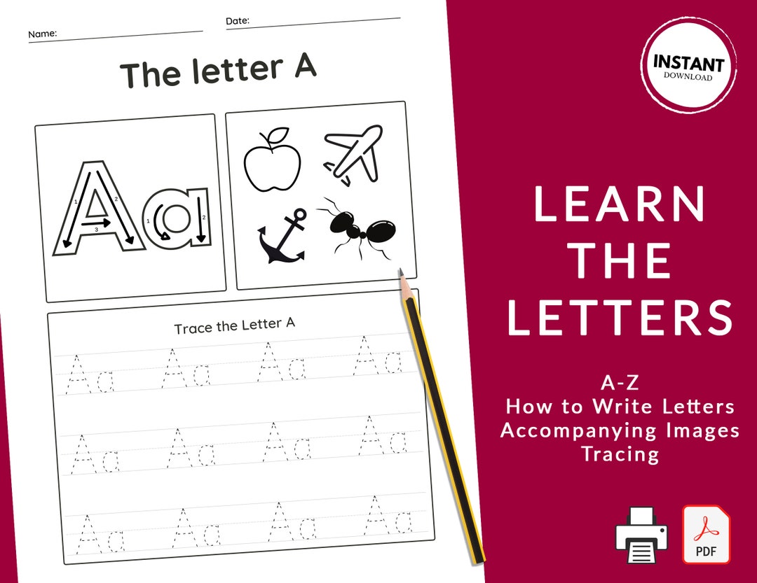 Printable Learn The Alphabet Worksheet How To Write Letters Etsy printable-learn-the-alphabet-worksheet-how-to-write-letters-etsy
