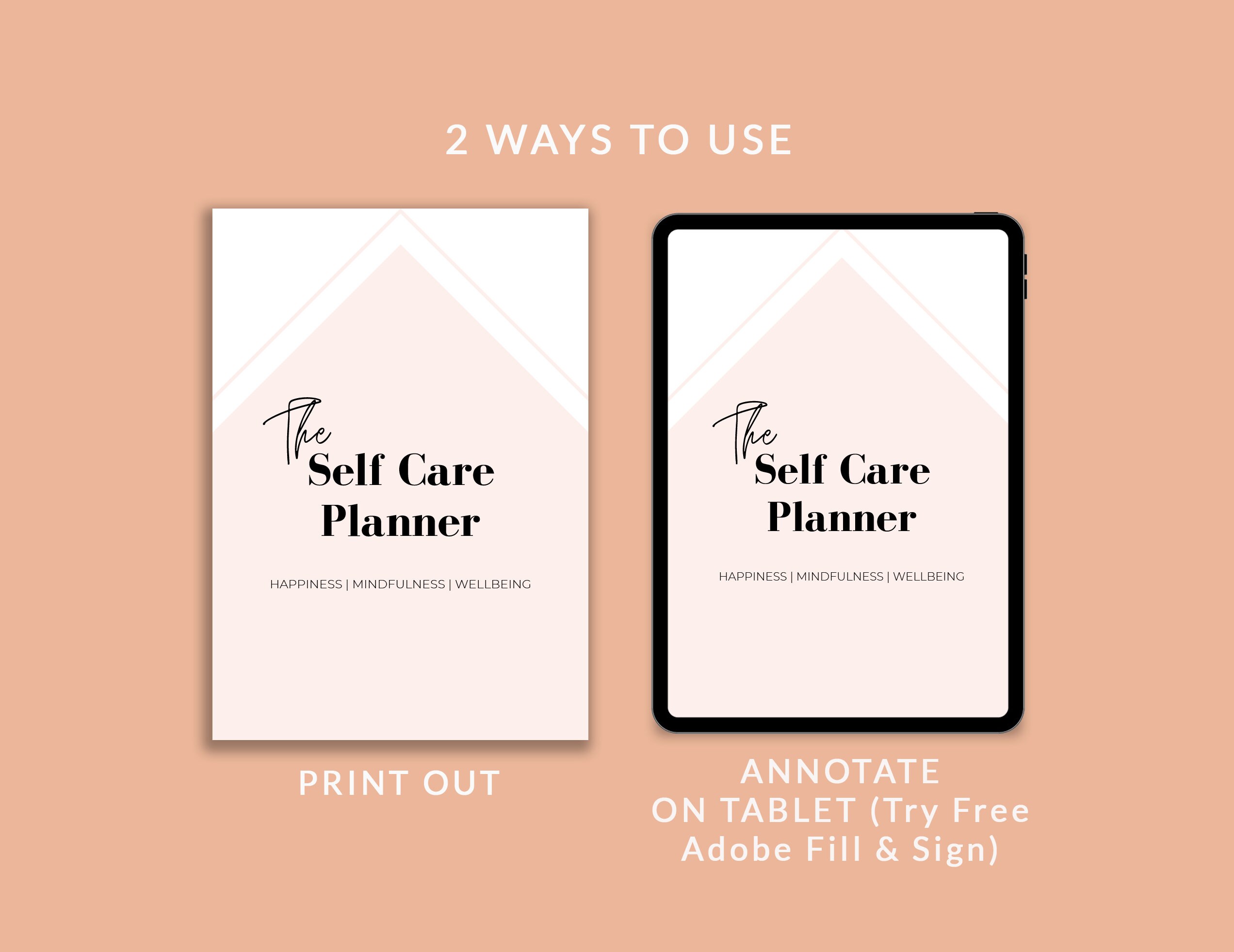 Self Care Planner Self Care Journal Self Care Tracker - Etsy