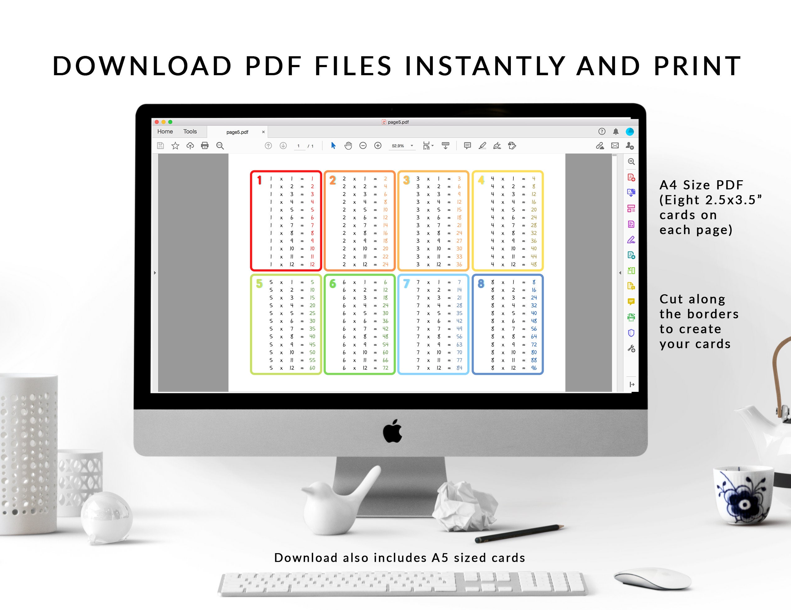 Multiplication Table Cards | Skip Counting Cards | Learn the Times ...