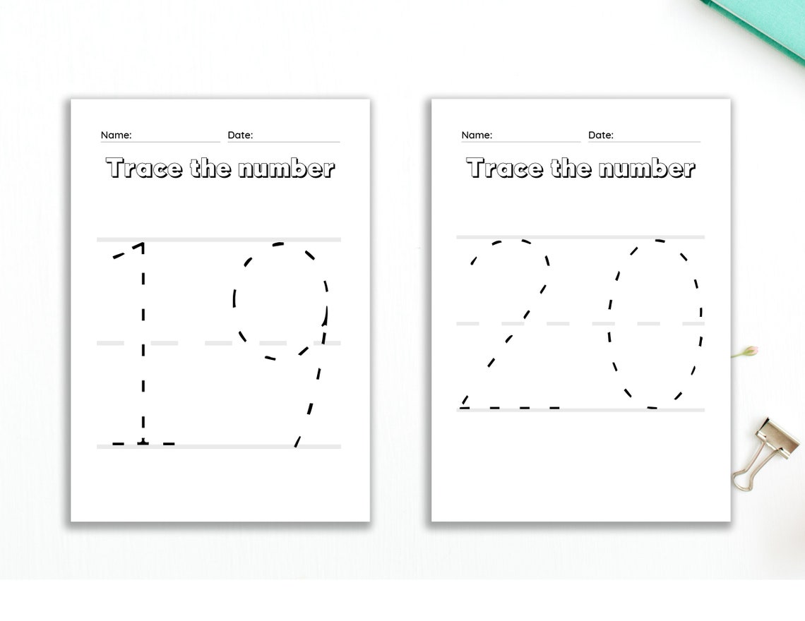 Printable Large Trace the Number Worksheet Tracing Numbers - Etsy UK