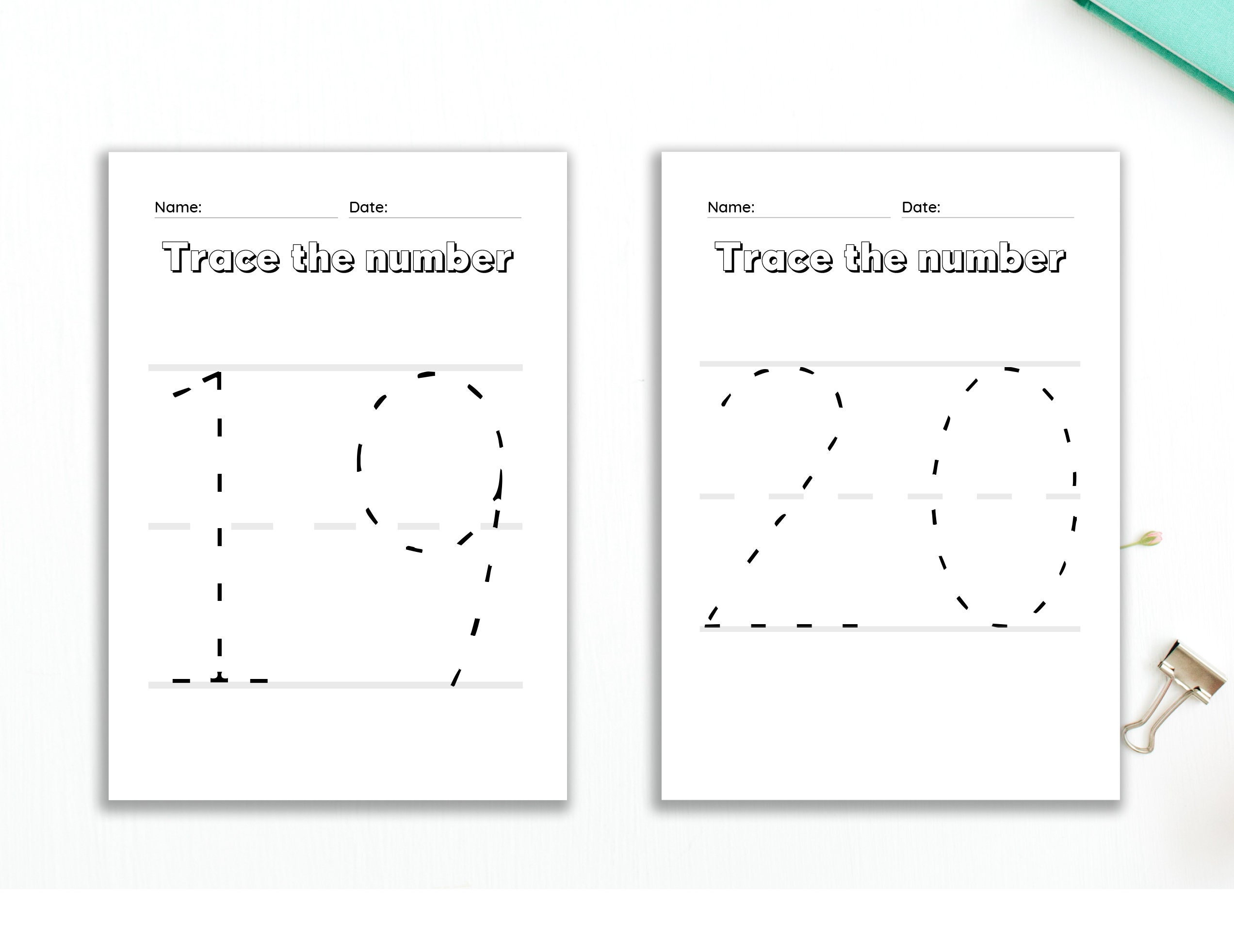 Printable Large Trace the Number Worksheet Tracing Numbers - Etsy UK