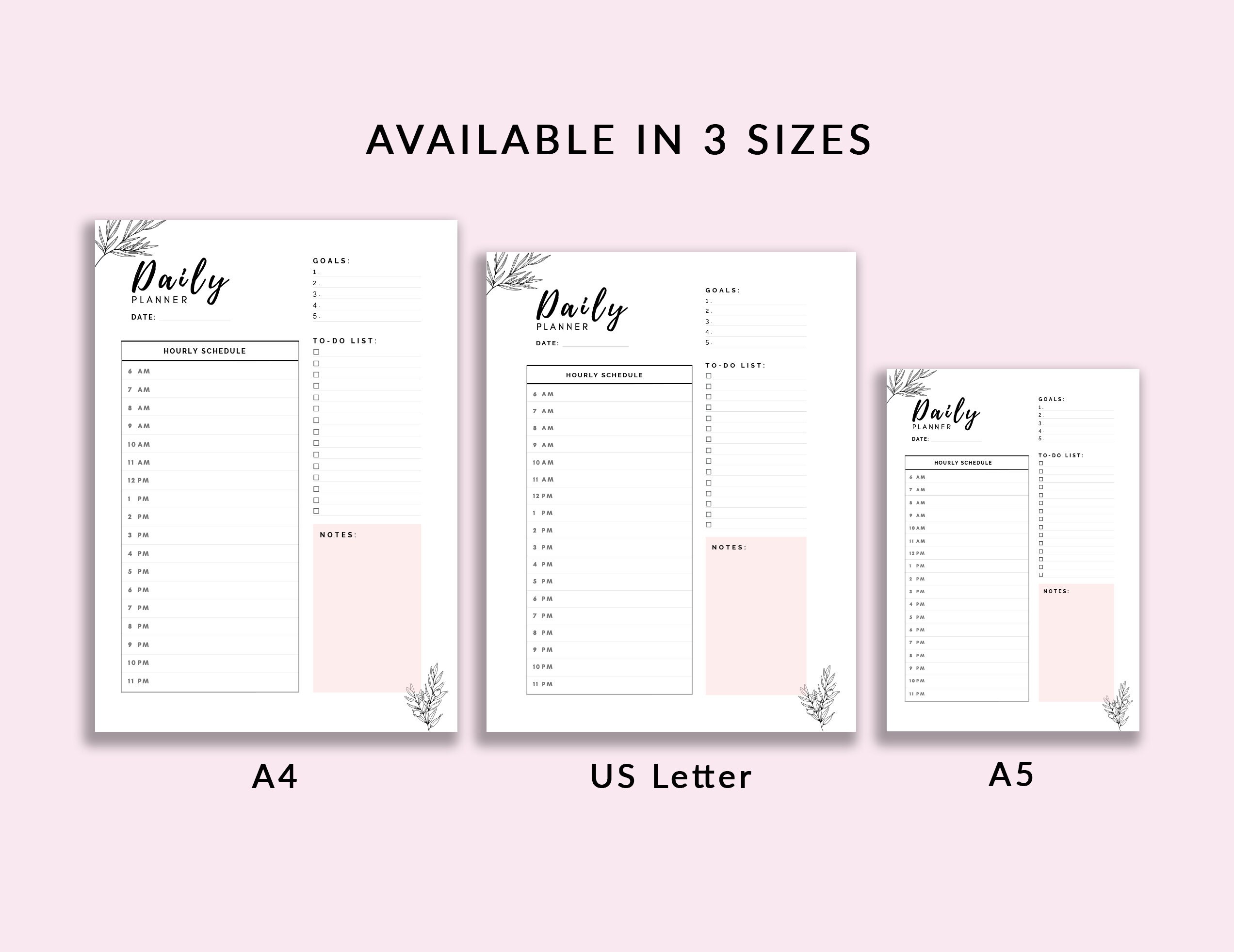 Minimalist Daily Planner | Printable Daily Planner Page | Instant ...
