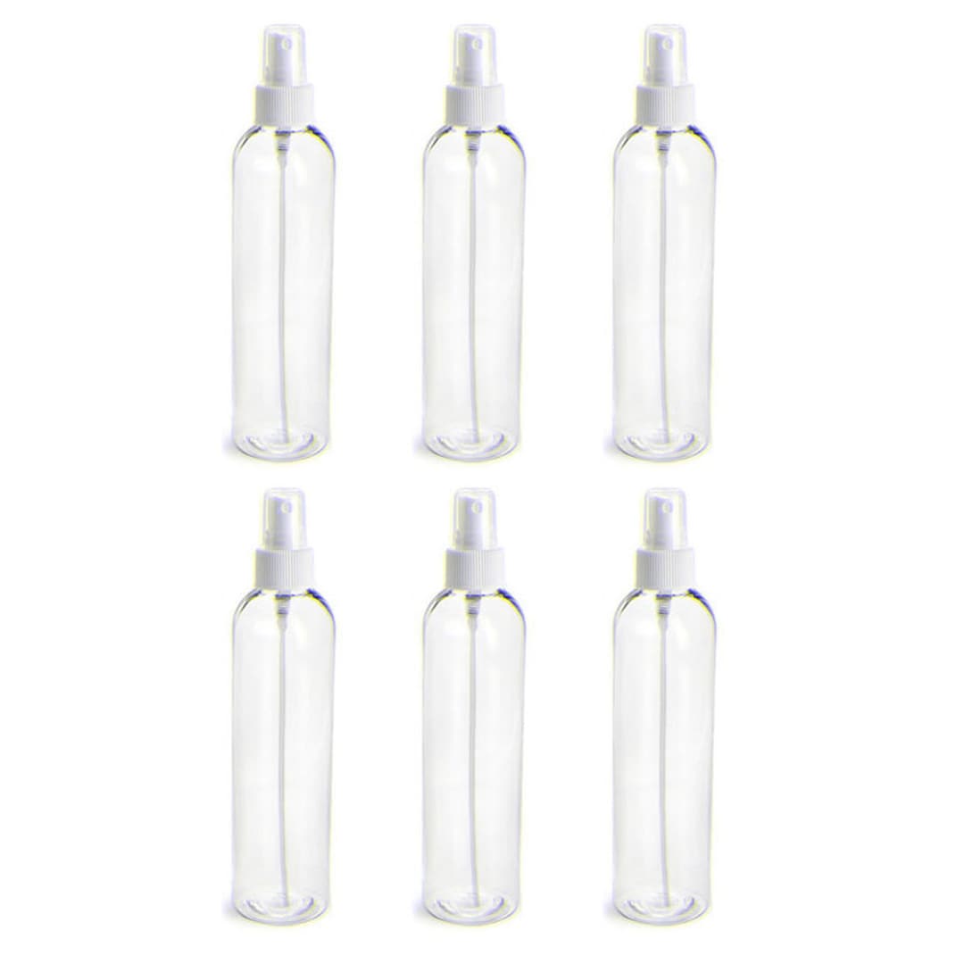 6 Pack 8 Oz Clear Plastic Mist Spray Bottle With Clear Cap - Etsy