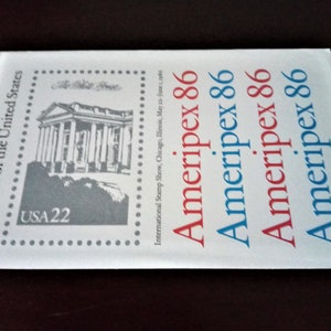 Presidents of the United States - Ameripex '86 - Mint 22c Stamp Sheets ...