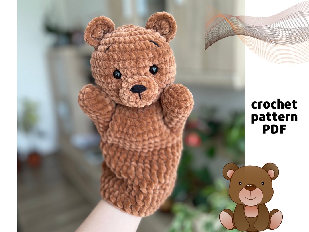 Crochet Bear Hand Puppet Pattern PDF Crochet Wild Animals Patterns ...