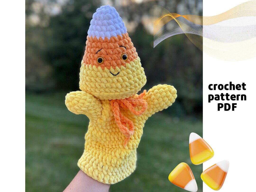 Halloween Candy Corn Hand Puppet Pattern PDF Crochet Candy Corn Hand ...