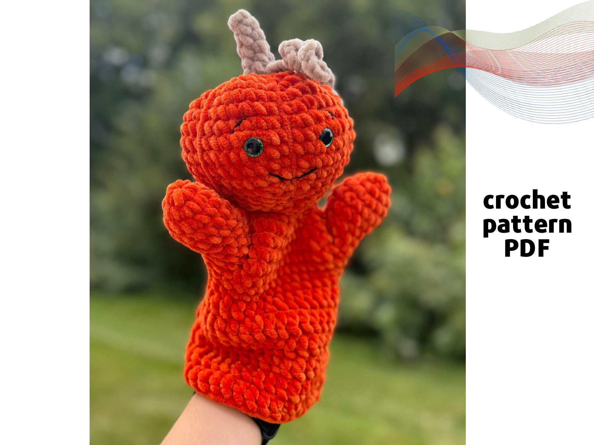 Halloween Crochet Hand Puppet Patterns PDF | Black Cat, Pumpkin ...