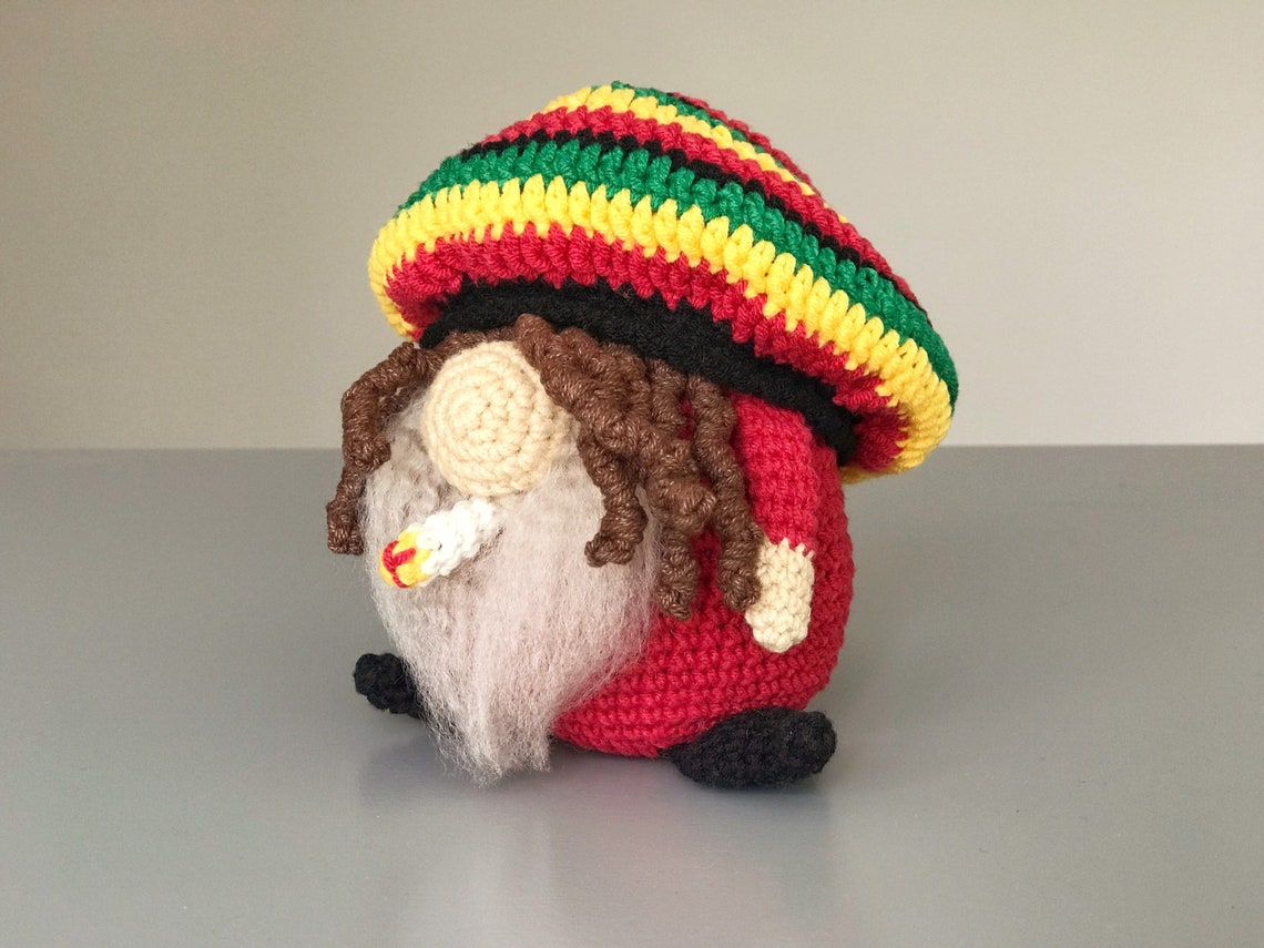 Crochet Rasta Gnome Pattern PDF Smoker Amigurumi Pattern Green - Etsy