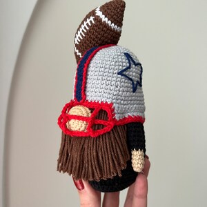 Crochet American Football Gnome Pattern PDF Amigurumi Rugby Player ...
