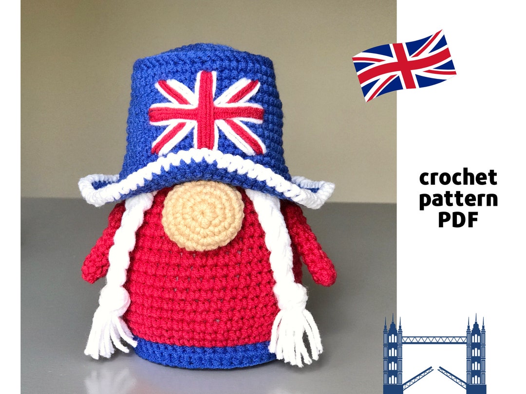 British Patriotic Gnome Pattern PDF Amigurumi Gnome Crochet Pattern ...