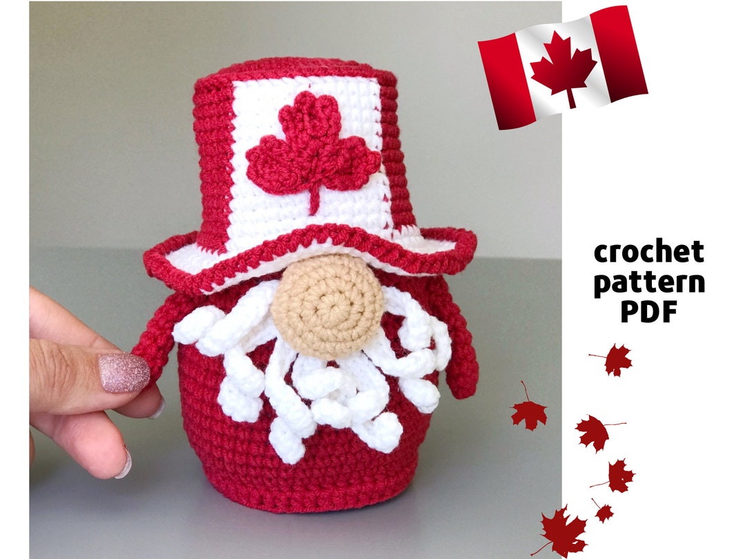 Canadian Patriotic Gnome Pattern PDF Canada Day Crochet Pattern ...