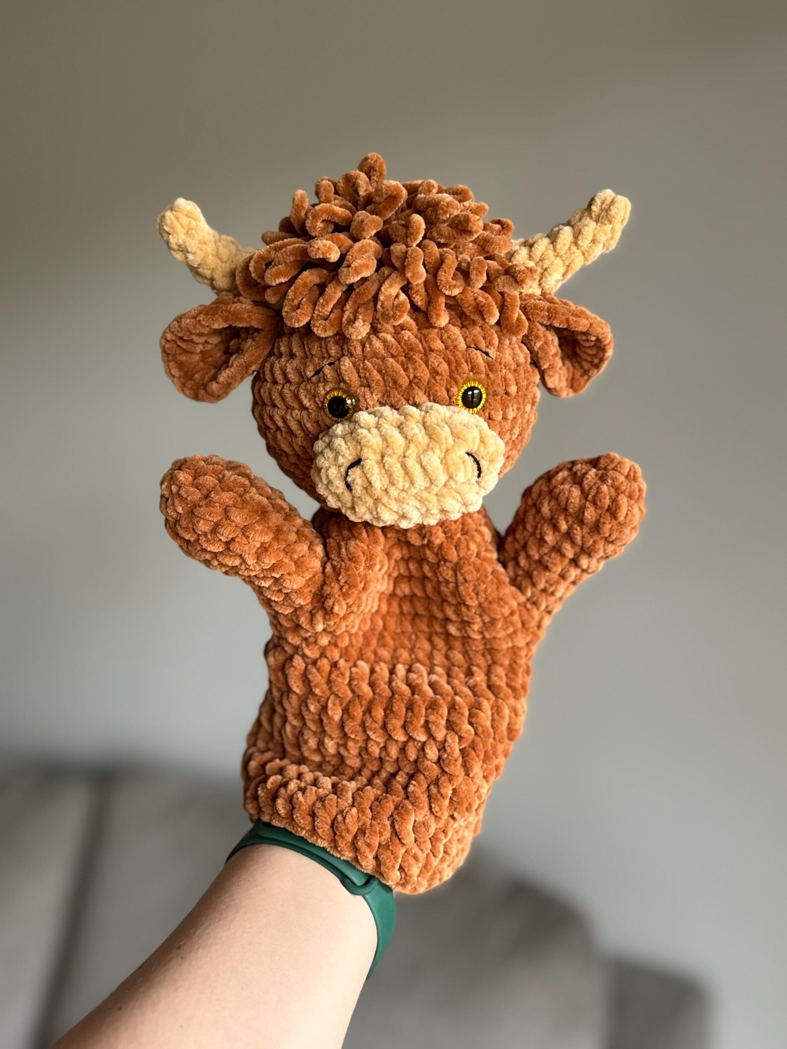 Crochet Highland Cow Hand Puppet Pattern PDF | Crochet Patterns ...