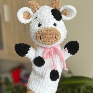 Cow Hand Puppet Pattern PDF Crochet Cow Farm Toys for Puppet Show ...
