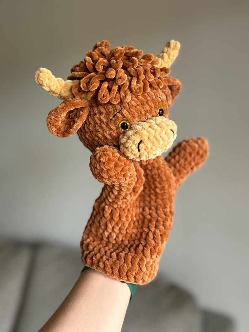 Crochet Highland Cow Hand Puppet Pattern PDF | Crochet Patterns ...