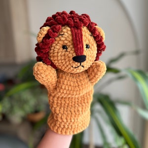 Crochet Lion Hand Puppet Pattern PDF | Safari Animal Lion Crochet ...