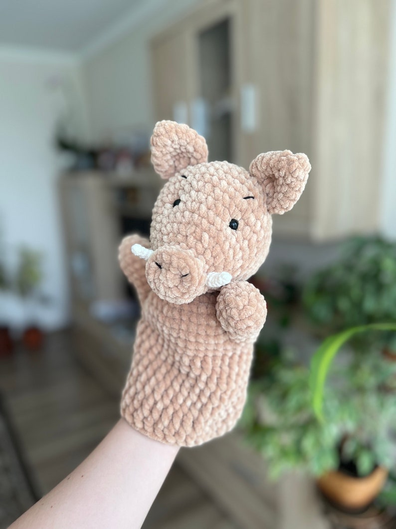 Crochet Boar Hand Puppet Pattern PDF | Crochet Wild Pig Pattern | Boar ...
