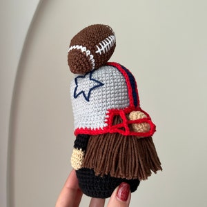 Crochet American Football Gnome Pattern PDF Amigurumi Rugby Player ...