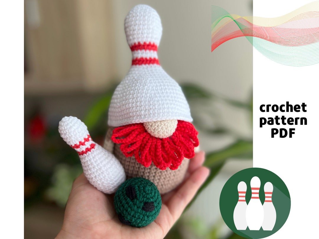 Crochet Bowling Gnome Pattern PDF Amigurumi Bowling Pattern Crochet ...