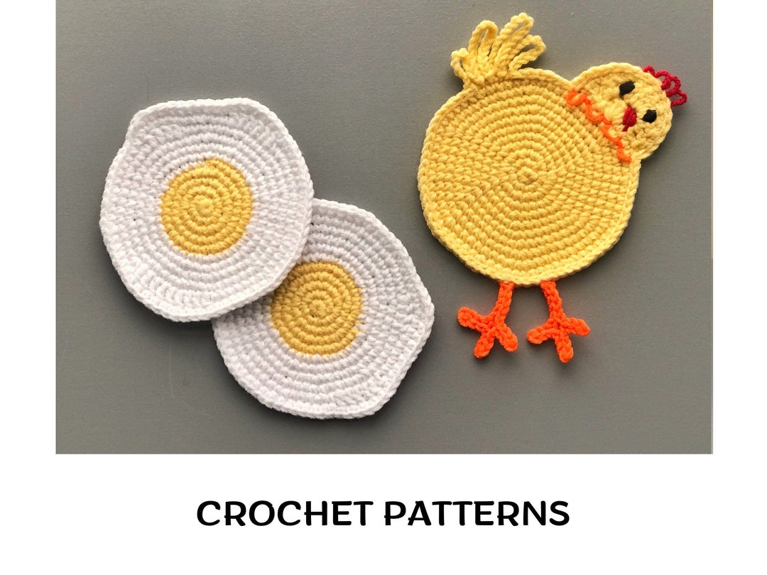 Chicken Coaster Crochet Pattern PDF Crochet Chicken Drink Coaster ...