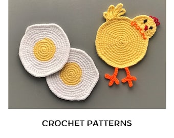 Crochet Chicken Coaster PDF Pattern - Etsy