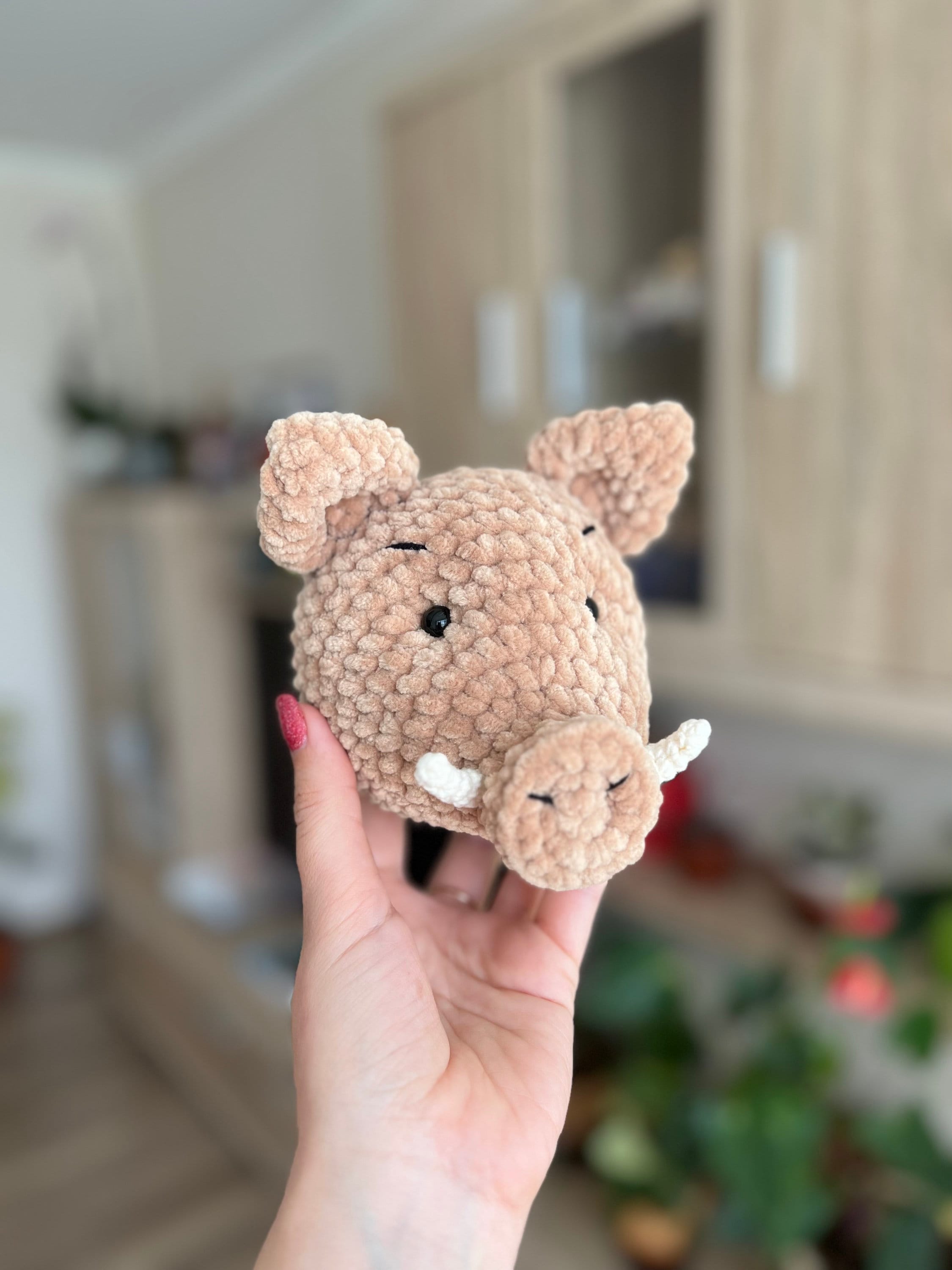 Crochet Boar Hand Puppet Pattern PDF | Crochet Wild Pig Pattern | Boar ...