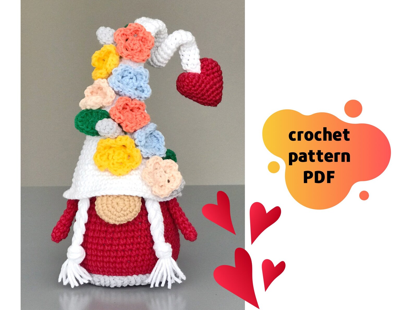 Crochet Spring Gnome Pattern PDF Crochet Gnome Pattern - Etsy