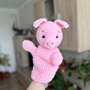 Crochet Pig Hand Puppet Pattern PDF | Crocheted Farm Toys | Amigurumi ...