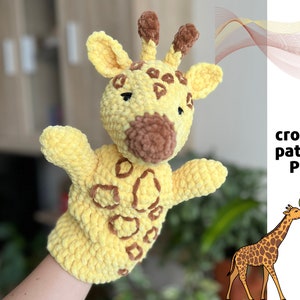 Crochet Safari Hand Puppets Patterns Set PDF | Lion, Elephant, Giraffe ...