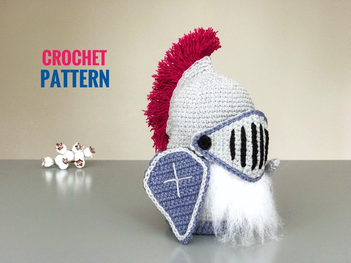 Knight Gnome Crochet Pattern PDF Knight Amigurumi Knight - Etsy