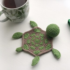 Crochet Turtle Coaster Pattern PDF Turtle Drink Coaster Crochet Pattern ...