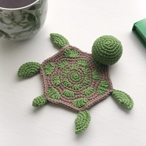Crochet Turtle Coaster Pattern PDF Turtle Drink Coaster Crochet Pattern ...