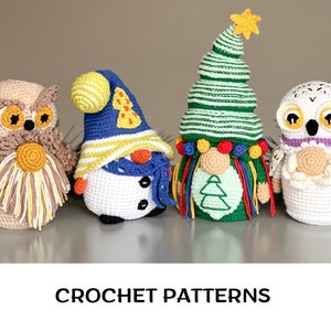 Christmas Crochet Gnome Patterns Bundle PDF Crochet Owls Gnomes ...