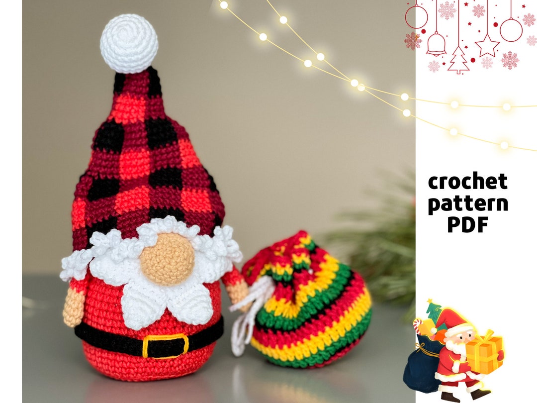 Crochet Santa Gnome Pattern PDF Christmas Buffalo Style Amigurumi ...