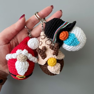 Christmas Keychains Gnomes Patterns PDF Crochet Keychain Patterns ...