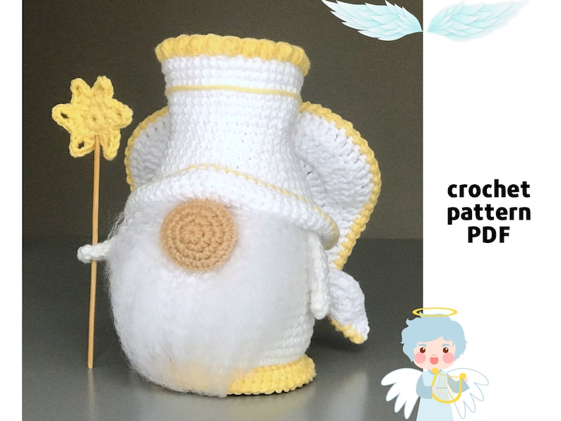 Angel Gnome Crochet Pattern PDF Christmas Angel Gnome Pattern - Etsy