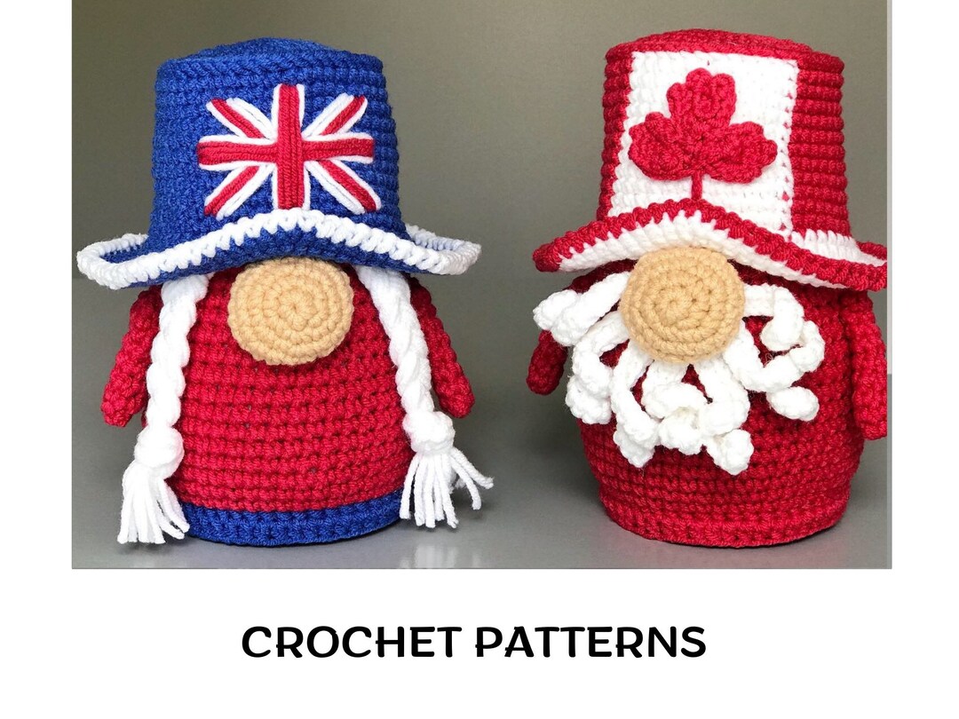 UK Patriotic Gnome Pattern PDF Canadian Amigurumi Pattern Gnome British ...