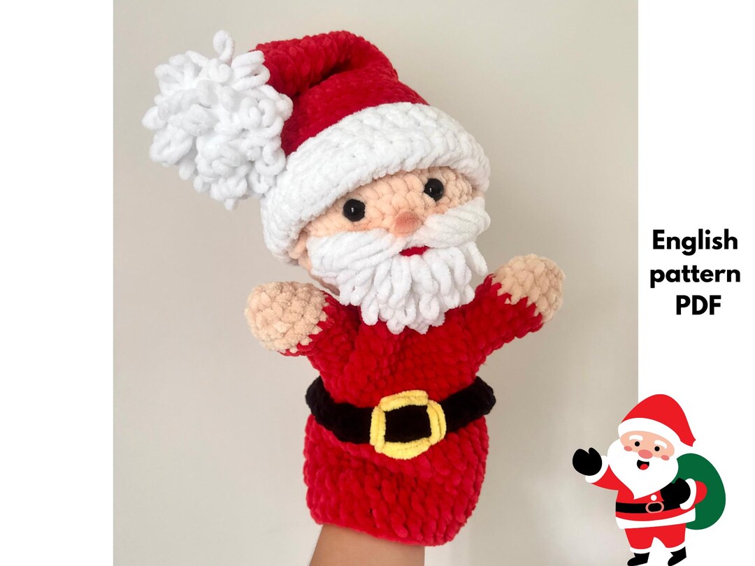 Crochet Santa Claus Hand Puppet Pattern PDF | Christmas Crochet Pattern ...