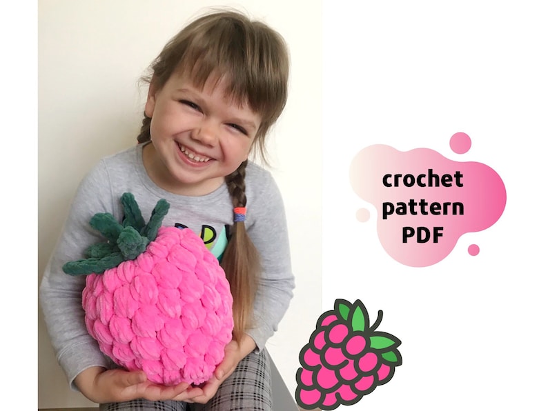 Giant Raspberry Crochet Pattern PDF Crochet Berry Pattern - Etsy