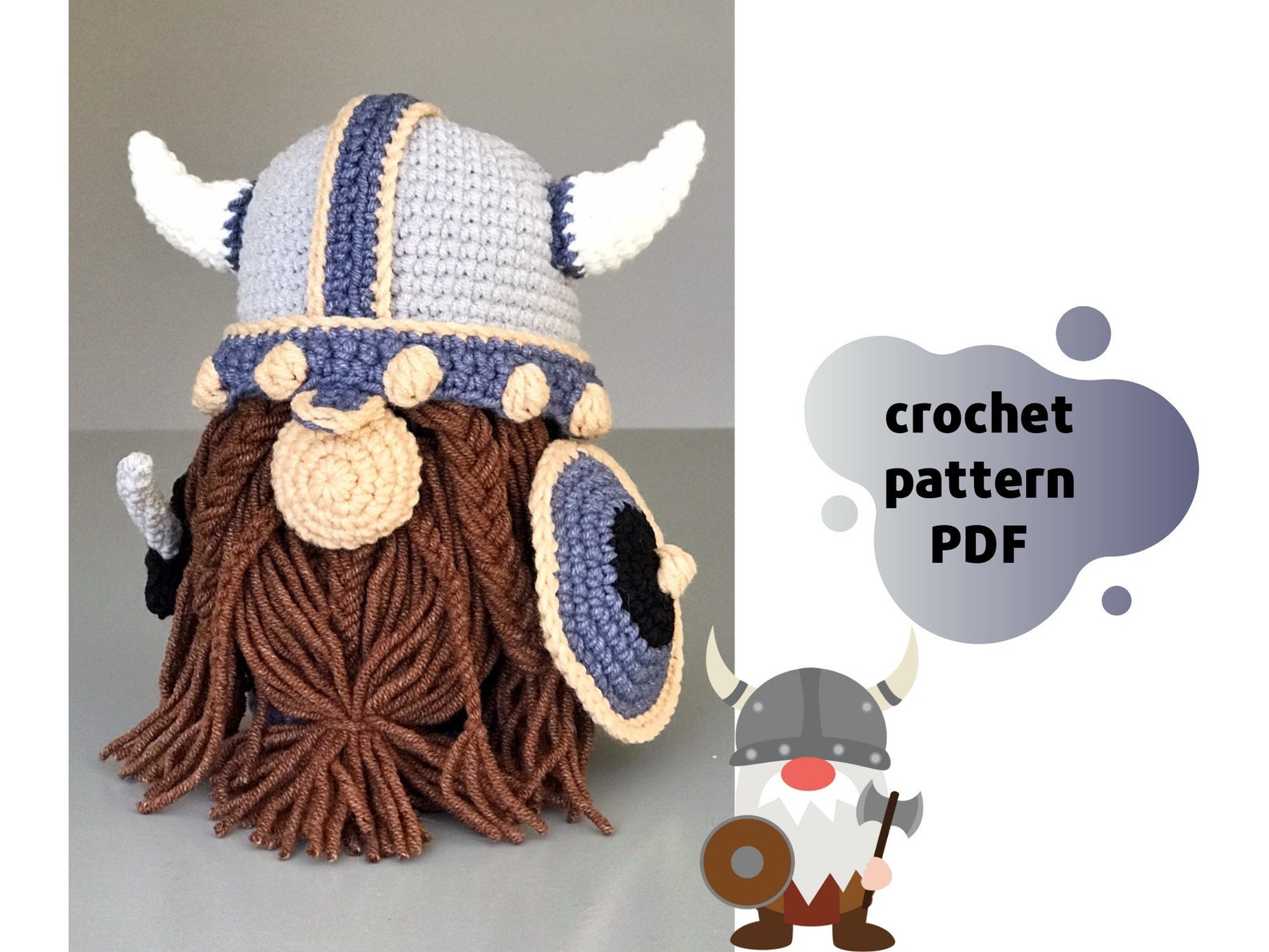 Viking Gnome Crochet Pattern PDF Viking Amigurumi Pattern - Etsy