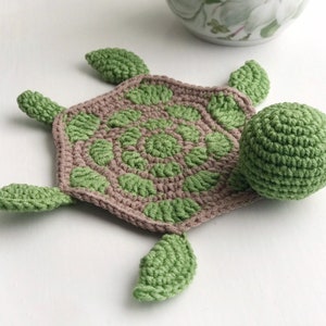 Crochet Turtle Coaster Pattern PDF Turtle Drink Coaster Crochet Pattern ...