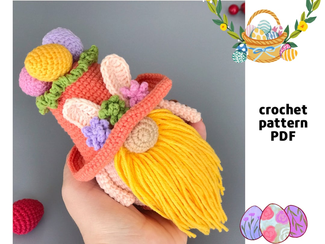 Easter Gnome Crochet Pattern PDF | Amigurumi Bunny Gnome With Easter ...