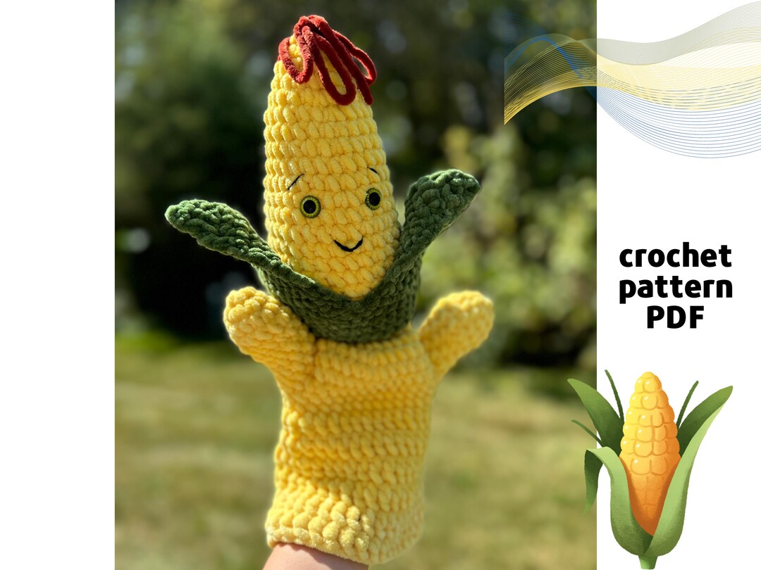 Crochet Corn Hand Puppet Pattern PDF | Candy Corn Amigurumi | Crochet ...