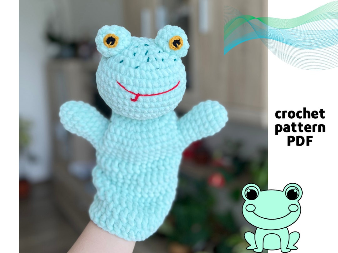 Crochet Frog Hand Puppet Pattern PDF | Frog Amigurumis | Frog Crochet ...