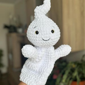 Crochet Ghost Hand Puppet Pattern PDF | Halloween Crochet Pattern | Amigurumi Ghost Plushie ...