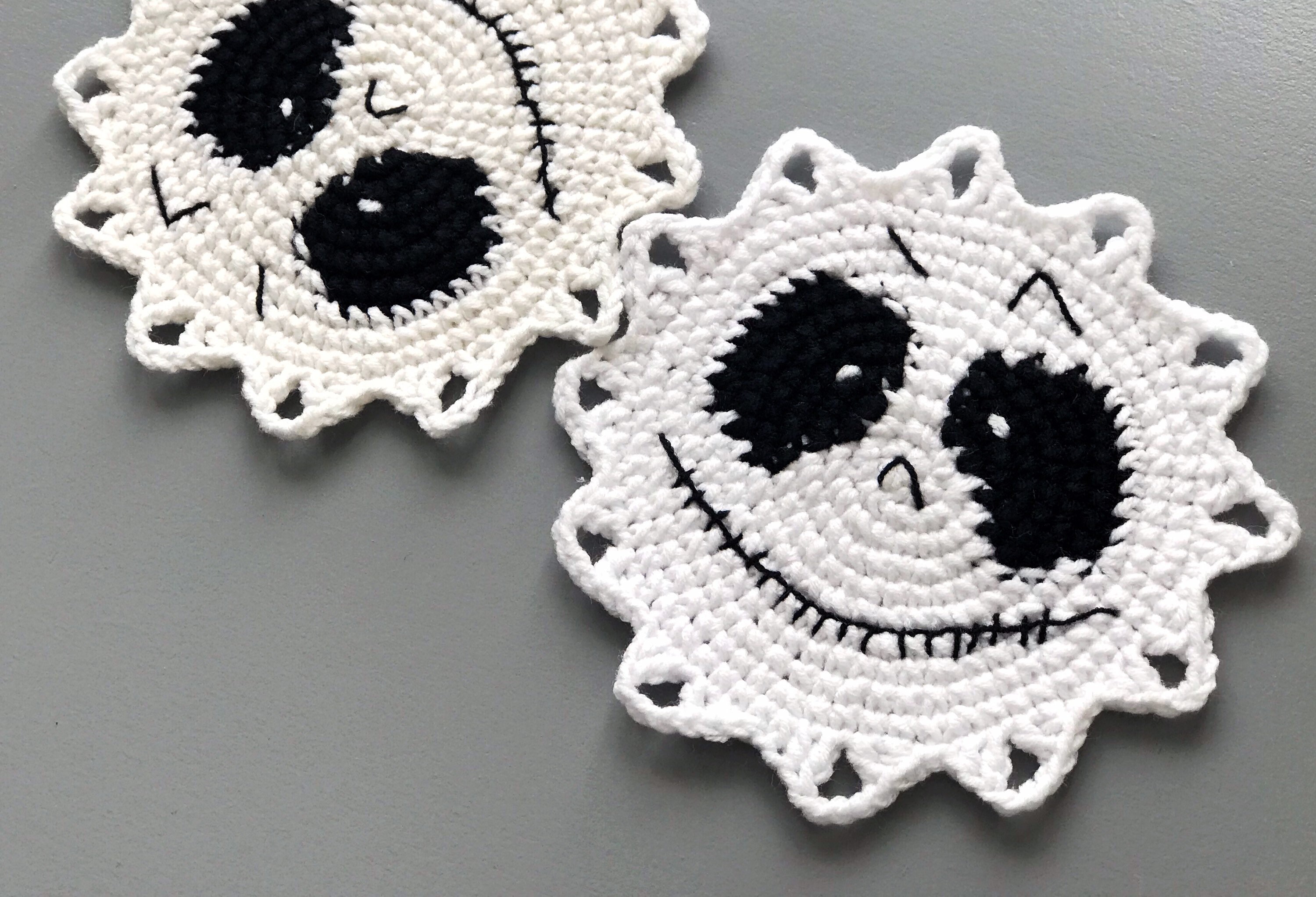 Crochet Skeleton Coaster Pattern PDF Jack Skellington Coaster - Etsy
