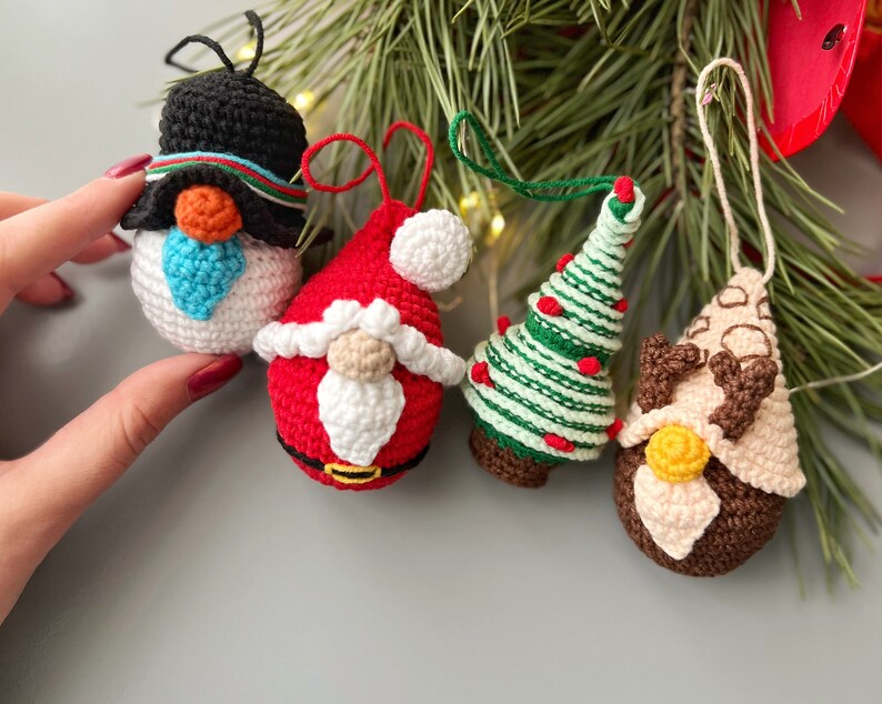 Crochet Keychain Santa Pattern PDF Santa Christmas Tree Ornament ...