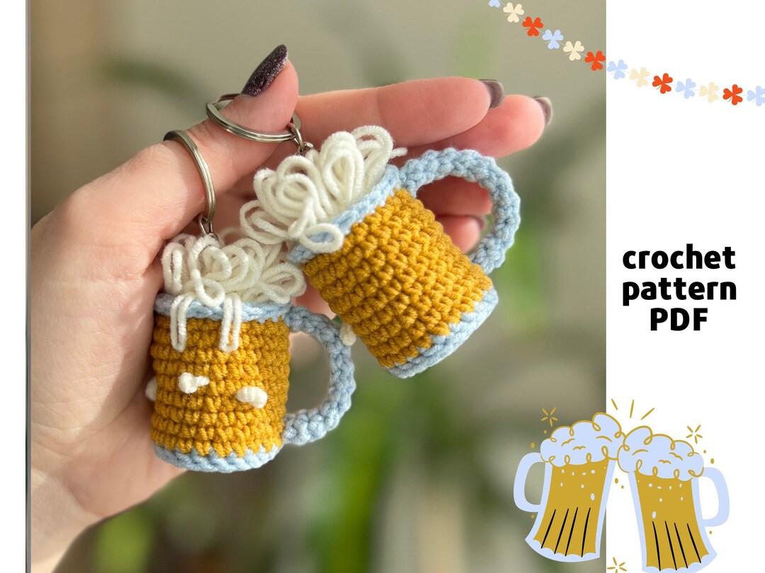 St. Patrick Beer Keychain Crochet Pattern Crochet Keychain Amigurumi ...