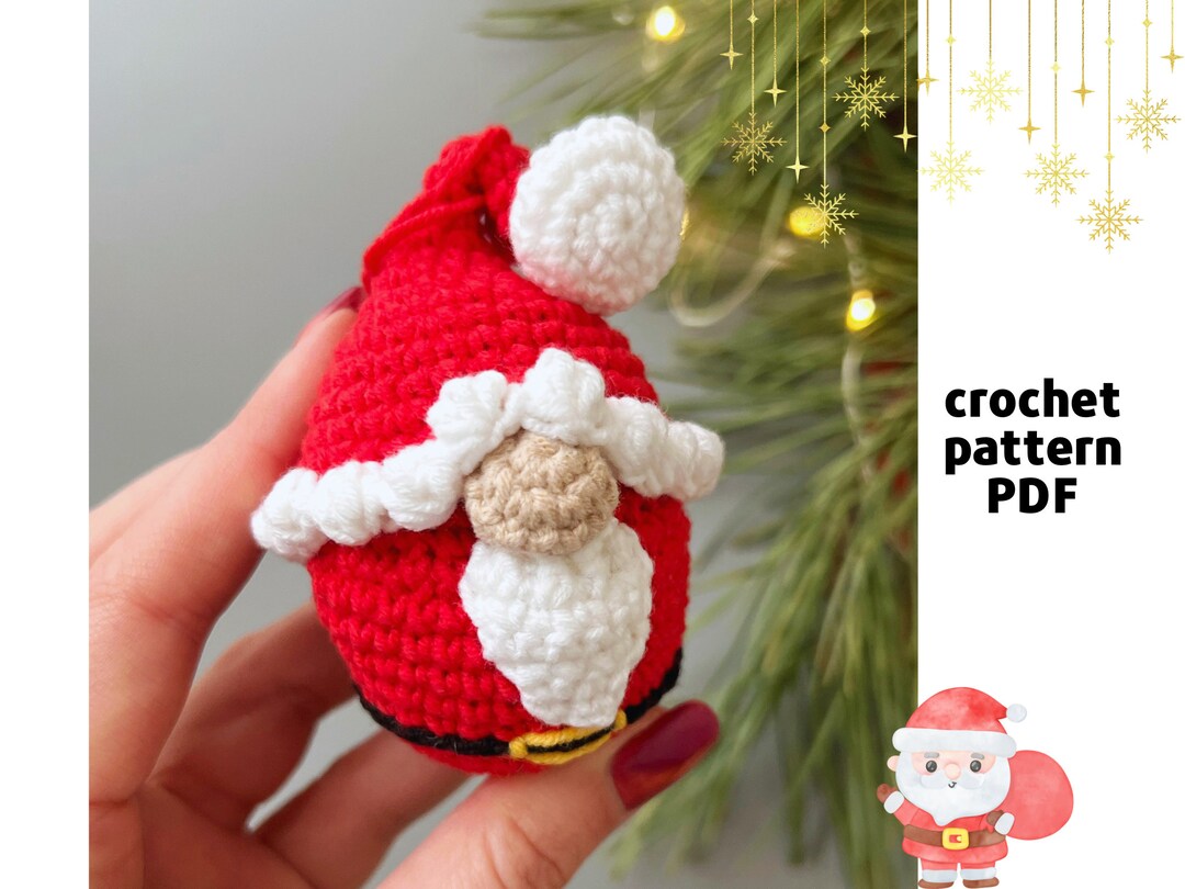 Crochet Keychain Santa Pattern PDF Santa Christmas Tree Ornament ...