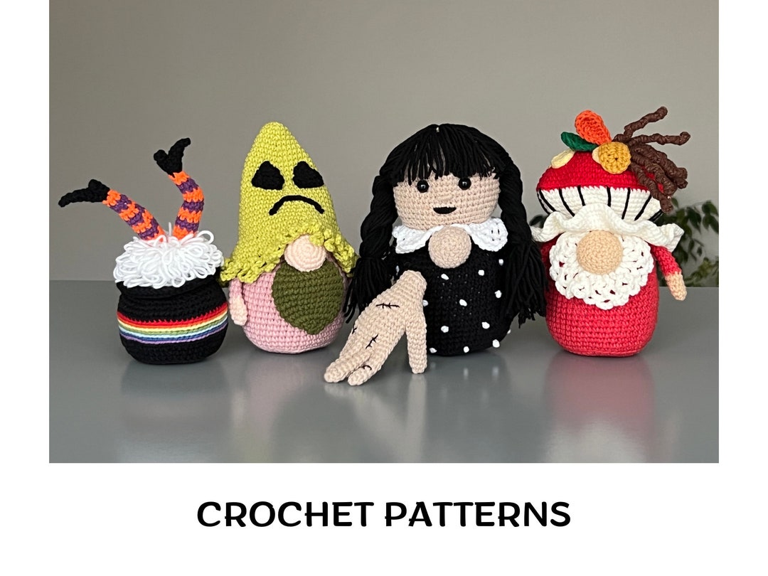 Halloween Gnomes Patterns Set PDF Bubbling Caldron Crochet Wednesday ...